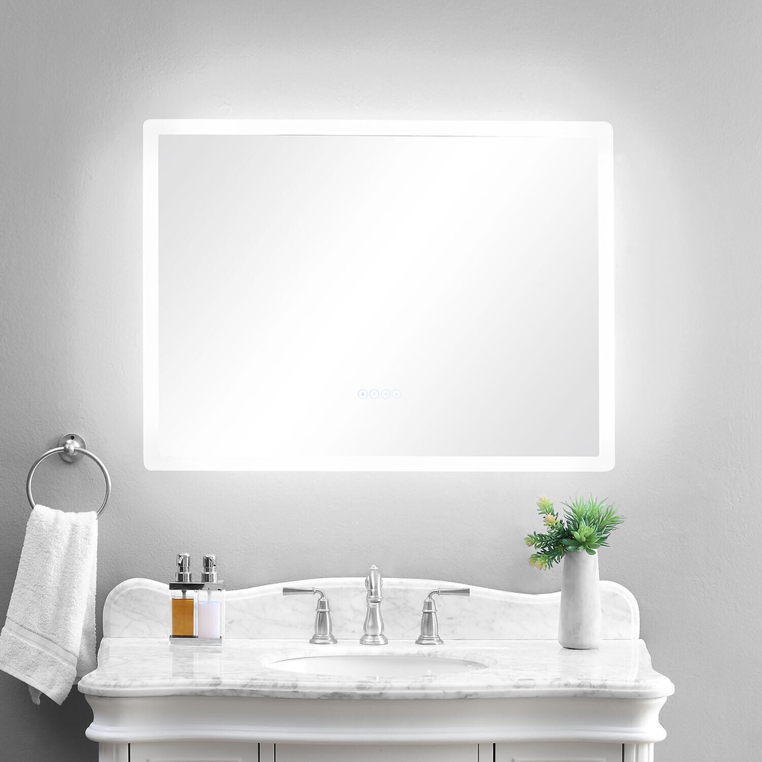 Smart LED Wall Bathroom Vanity Mirror with Lights Bluetooth Anti-Fog 24 ...