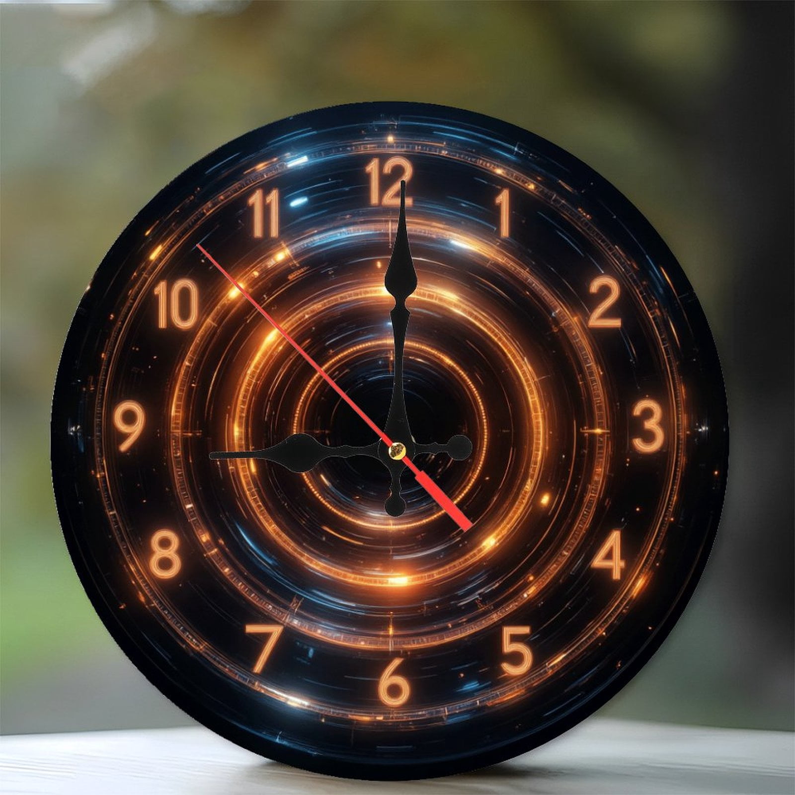 Smart LED Wall Clock 10-Inch Silent Wooden Wall Clock, Battery Operated ...
