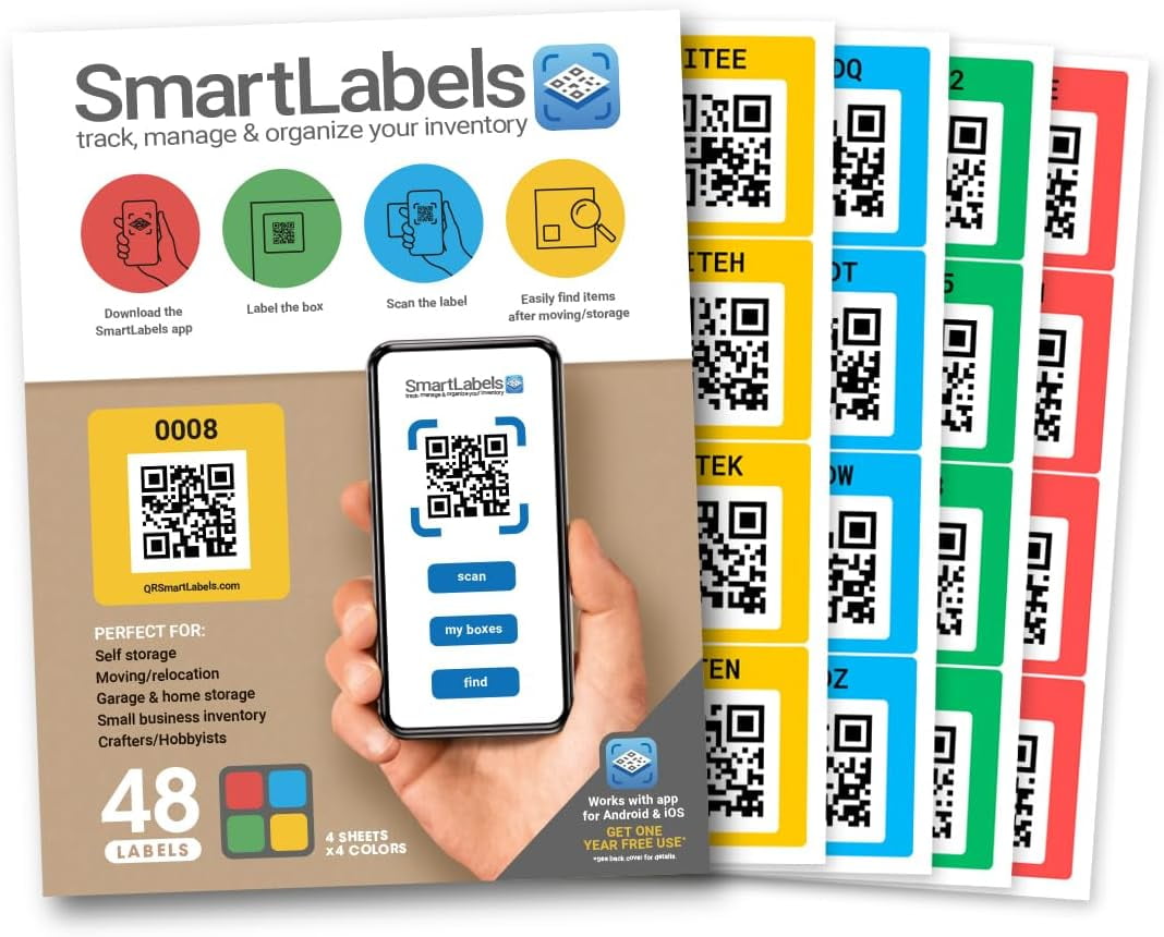 Smart Labels QR Code Labels for Storage Scannable Inventory Tracking ...