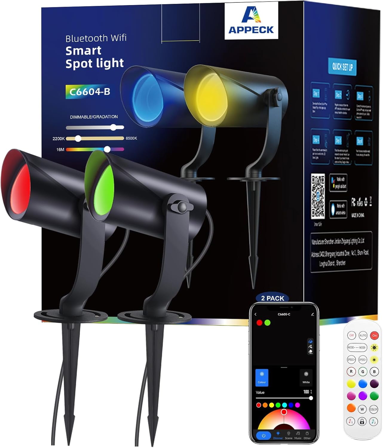 Smart Landscape Lighting, IP67 Waterproof Landscape Spotlights, 1500LM ...