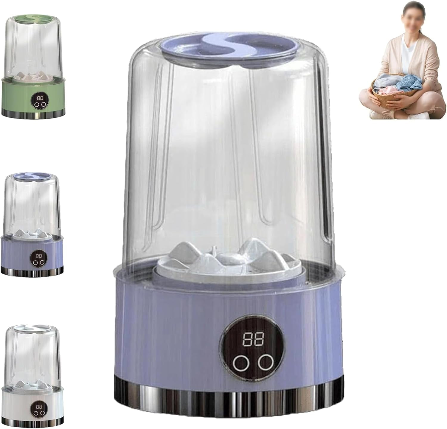 Smart Laundry Cup Portable Turbo Mini Washing Cup Wireless Rechargeable ...