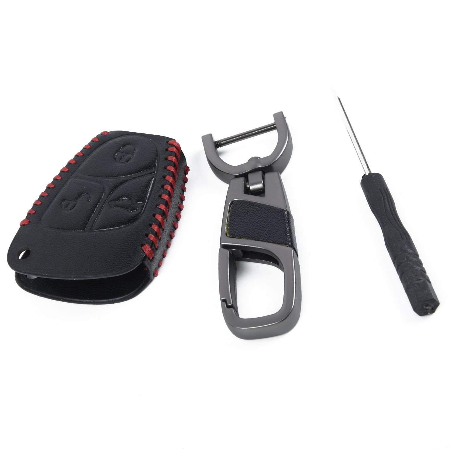 Smart Leather Car Key Set 3 Button For Mercedes-Benz AMG B C E S ML SLK ...