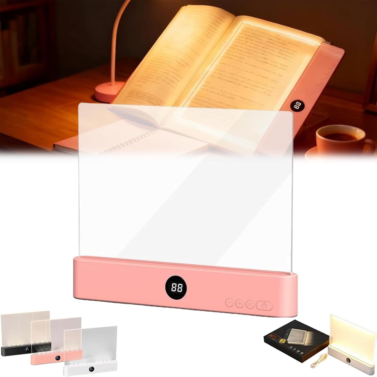 Smart Led Reading Light, Flat Panel Book Light with 3 Colors & Timer ...