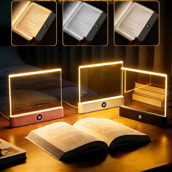 Smart Led Reading Light, LED Flat Page Reading Light for Books in Bed ...