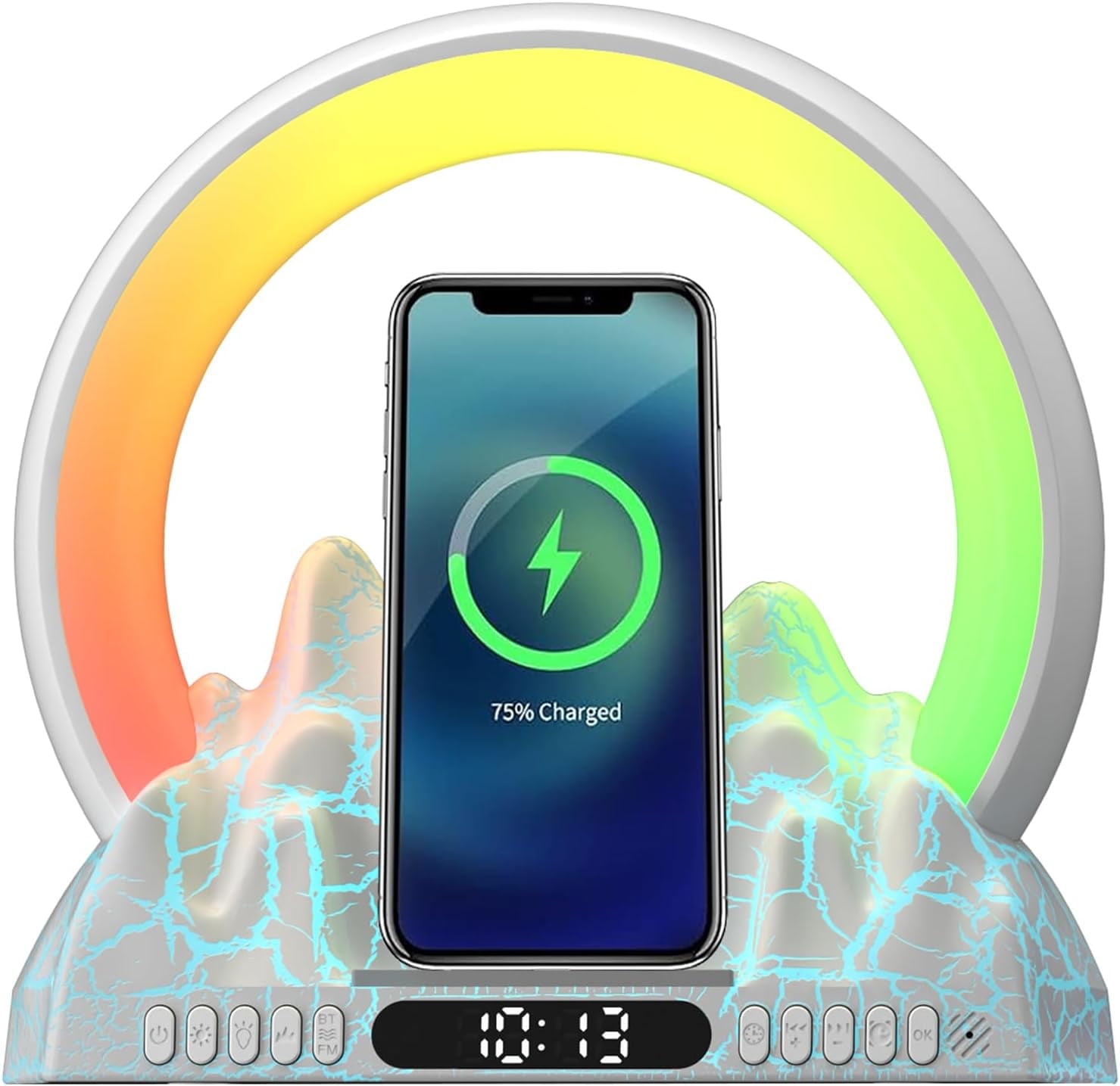 Smart Led Table Lamp, Atmosphere Lamp with Wireless Charging Bluetooth ...