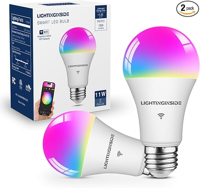 Smart Light Bulb 100W Equivalent, 1350lm 11W WiFi Smart Bulb Compatible ...
