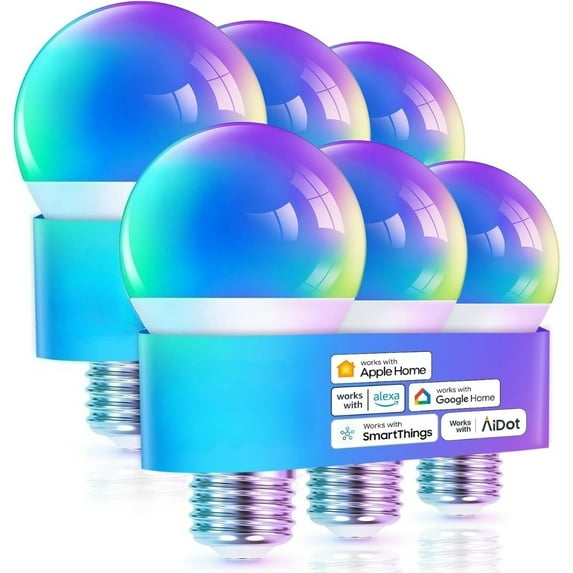 Smart Light Bulb, WiFi Smart Bulbs, Work with Apple Home, Siri, Alexa ...