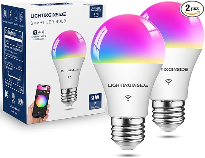 Smart Light Bulbs 60W Equivalent, 800LM 9W WiFi Smart Bulb Compatible ...