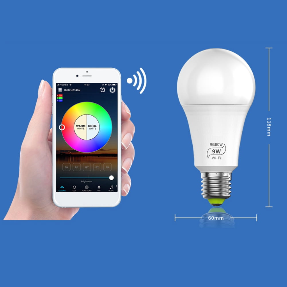 Smart Light Bulbs with Remote, Bluetooth & WiFi Dimmable Led Bulbs ...