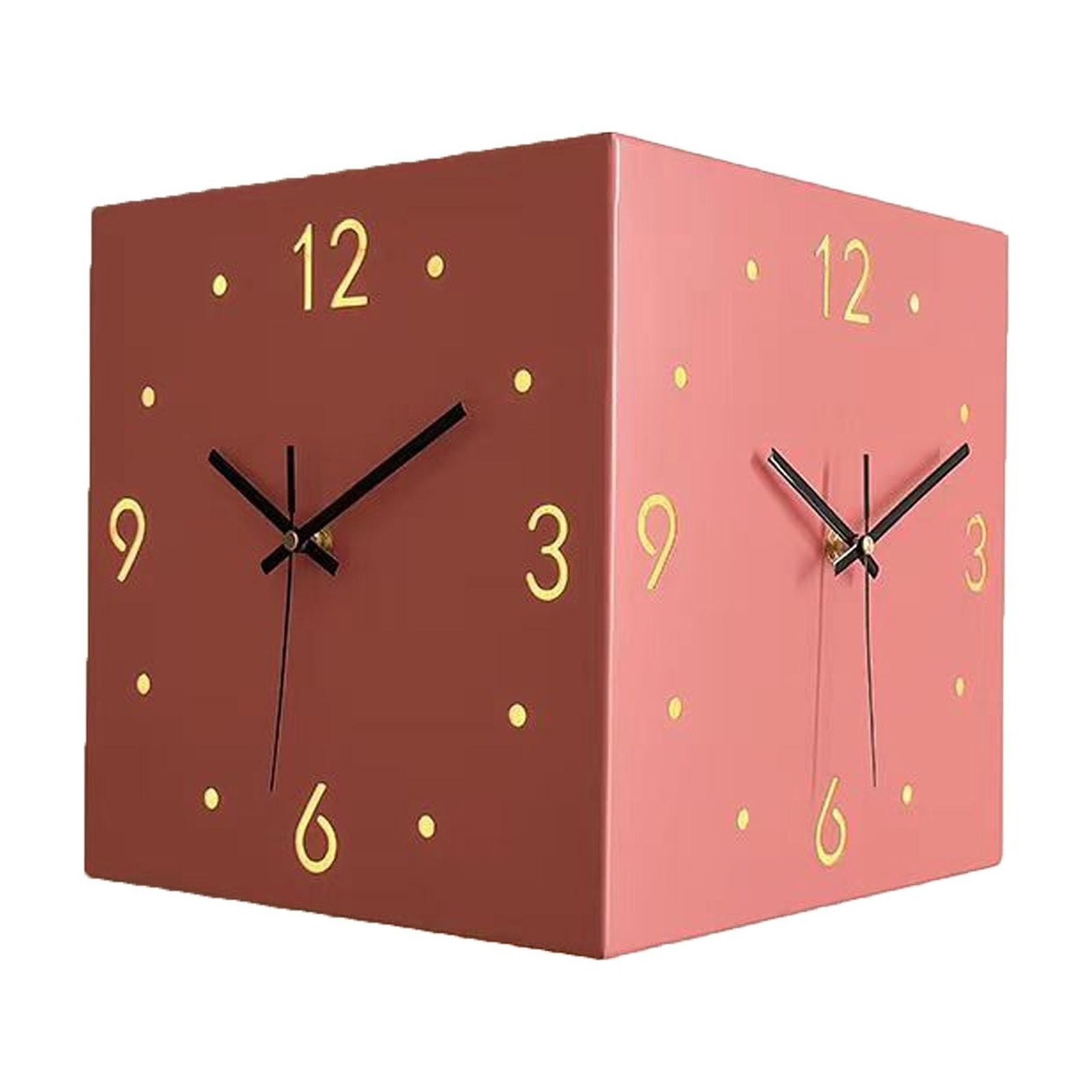 Smart Light-Sensing Corner Wall Clock - Dual-Panel Glow Night Display ...