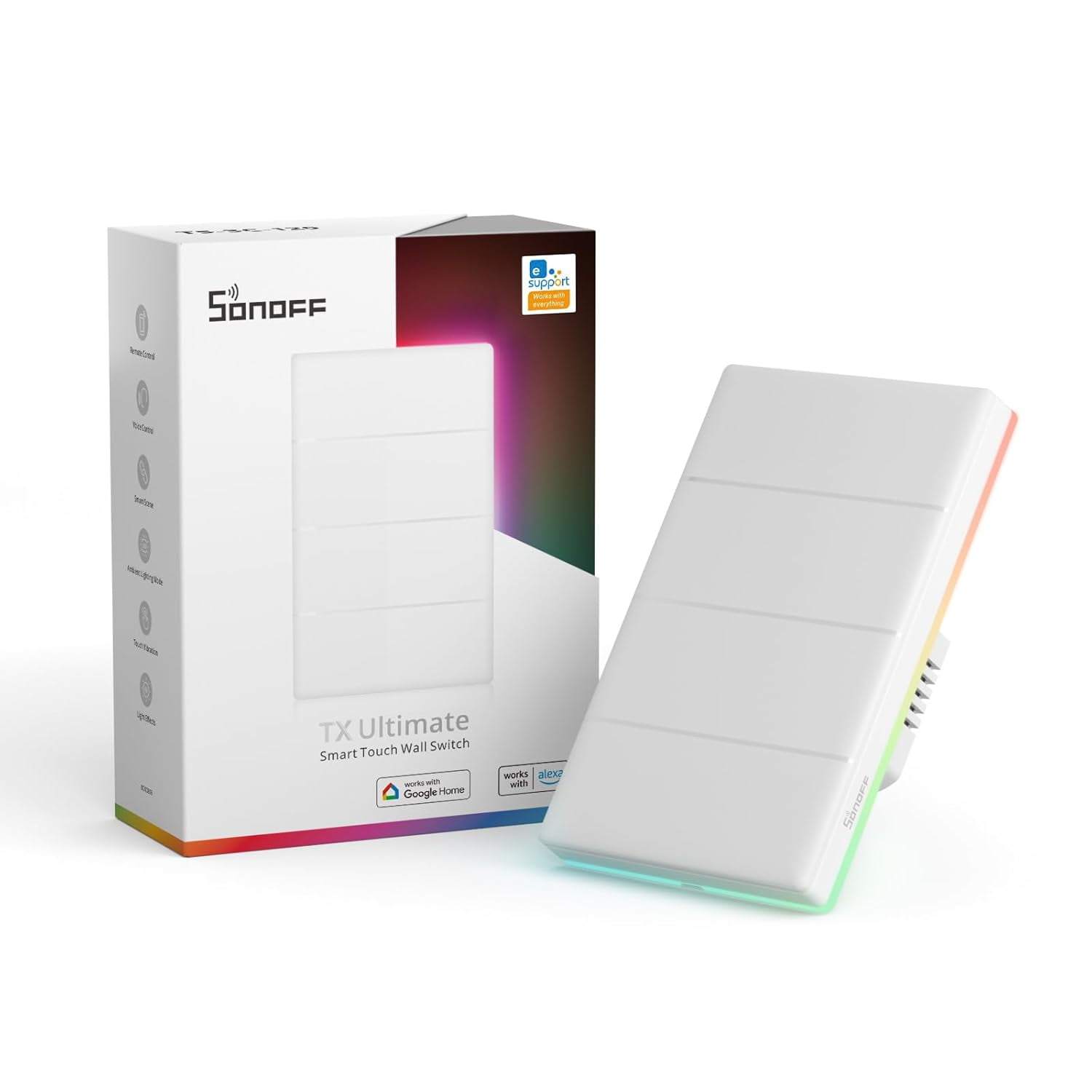 Smart Light Switch, 2.4GHz WiFi Brilliant Smart Switch Works with Alexa ...