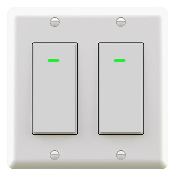 Smart Wi-Fi Double Light Switch, 2 individual Single Pole Switch, 2 in ...