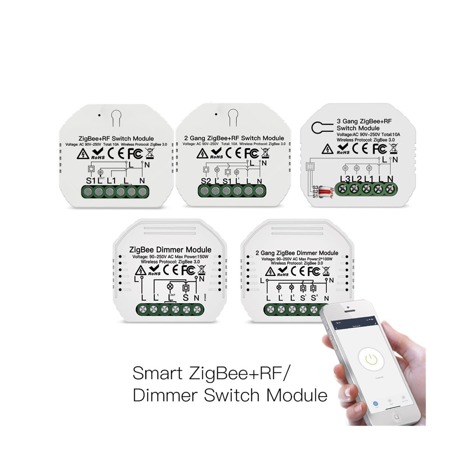 Smart Light Switch Relay Module 1/2/3 Gang Smart Life/Tuya Control ...