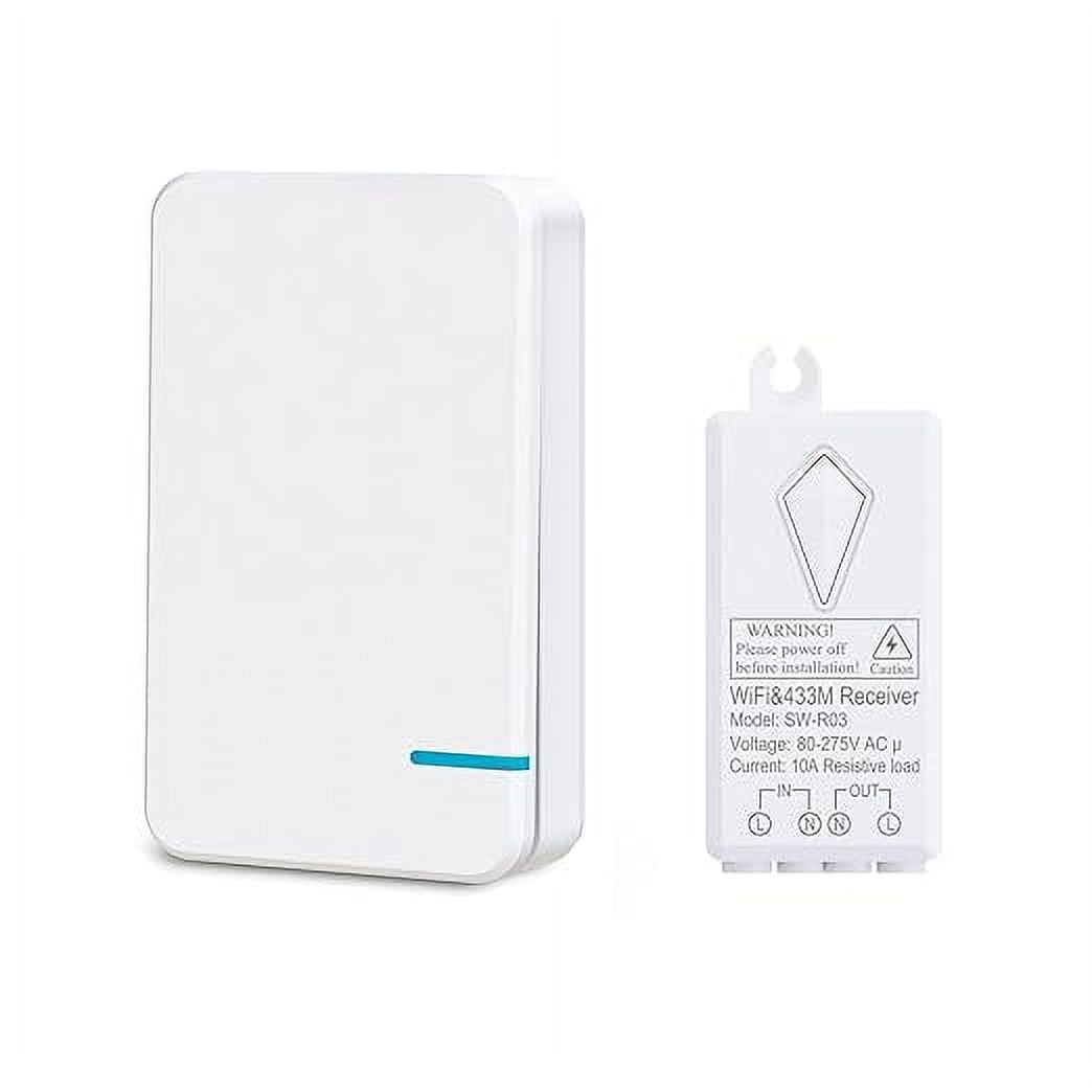 Smart Light Switch - Thinkbee 2.4Ghz WiFi Wireless Light Switch kit, Compatible with Alexa ...