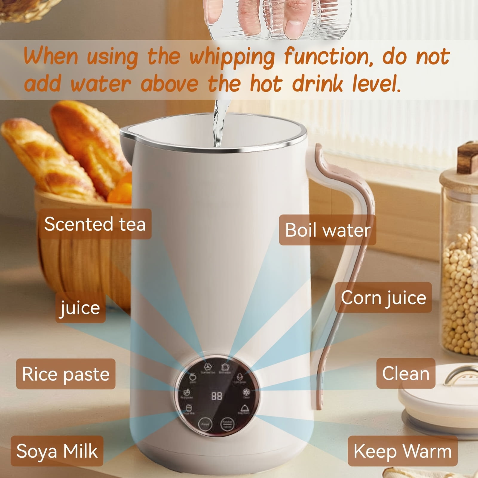 Smart Lightweight Soy Milk Maker, Compact Home-Use Fully Automatic Food ...