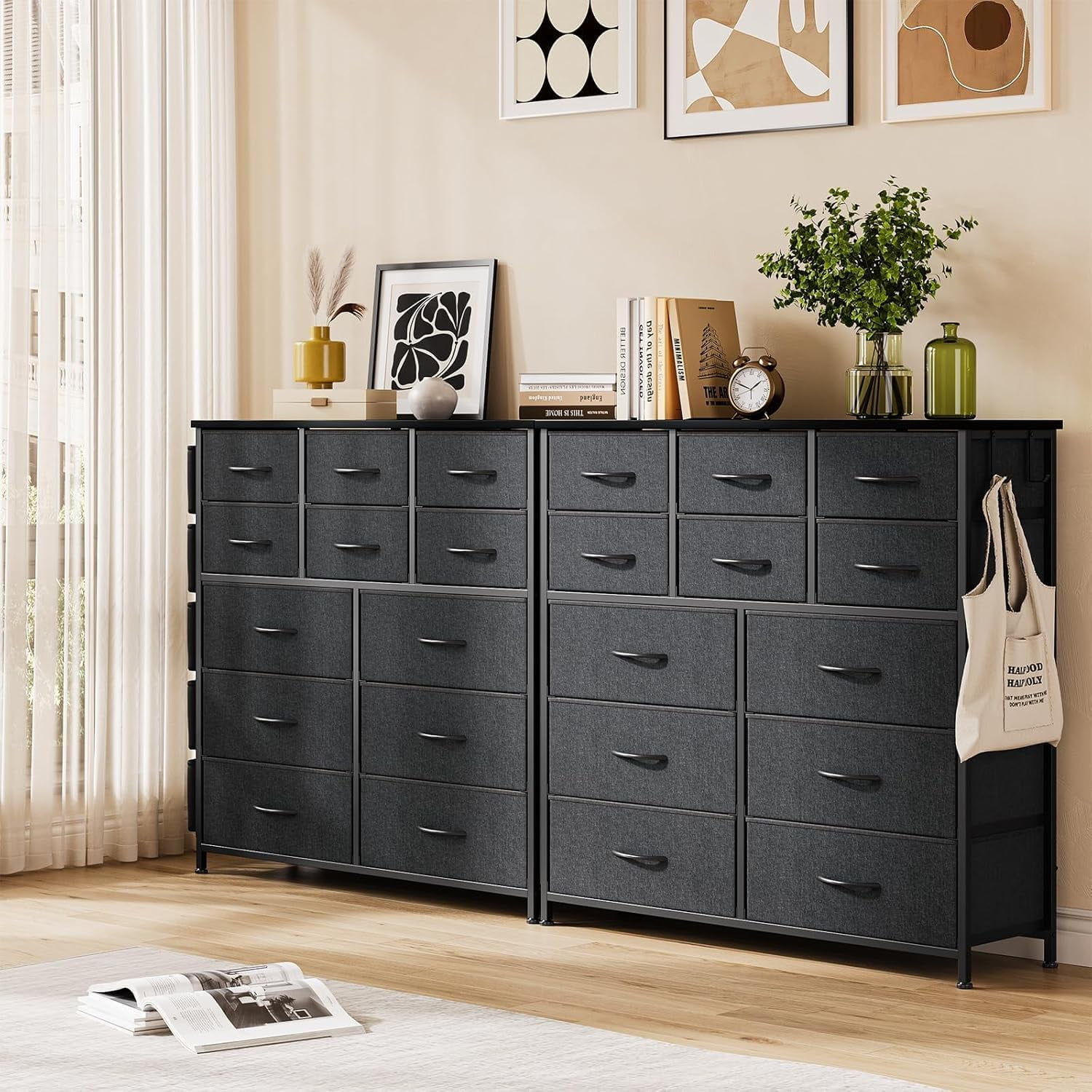 Smart Living Versatile 12 Drawer Fabric Storage Chest with Metal Frame ...
