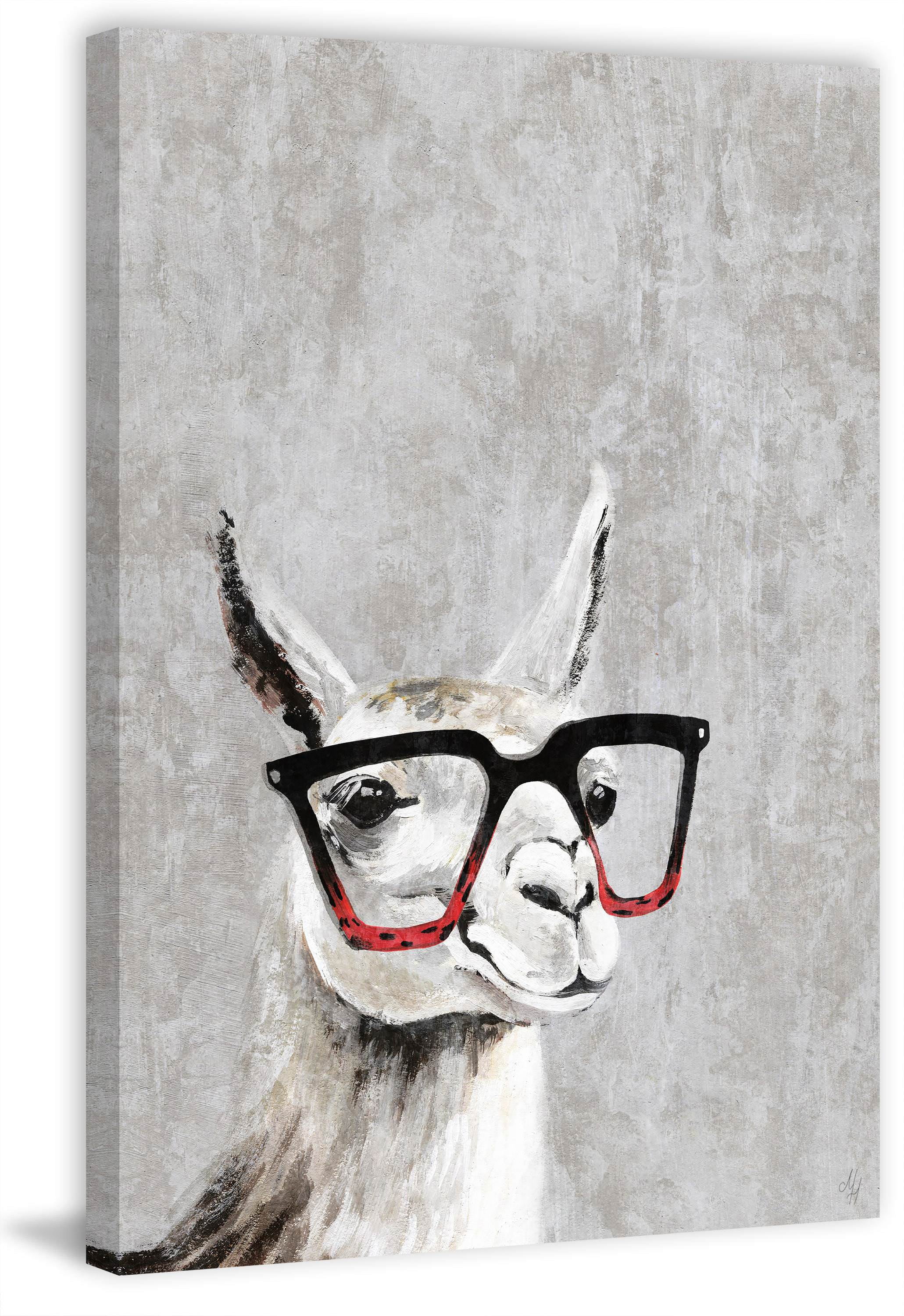 Smart Llama Painting Print on Wrapped Canvas - Walmart.com