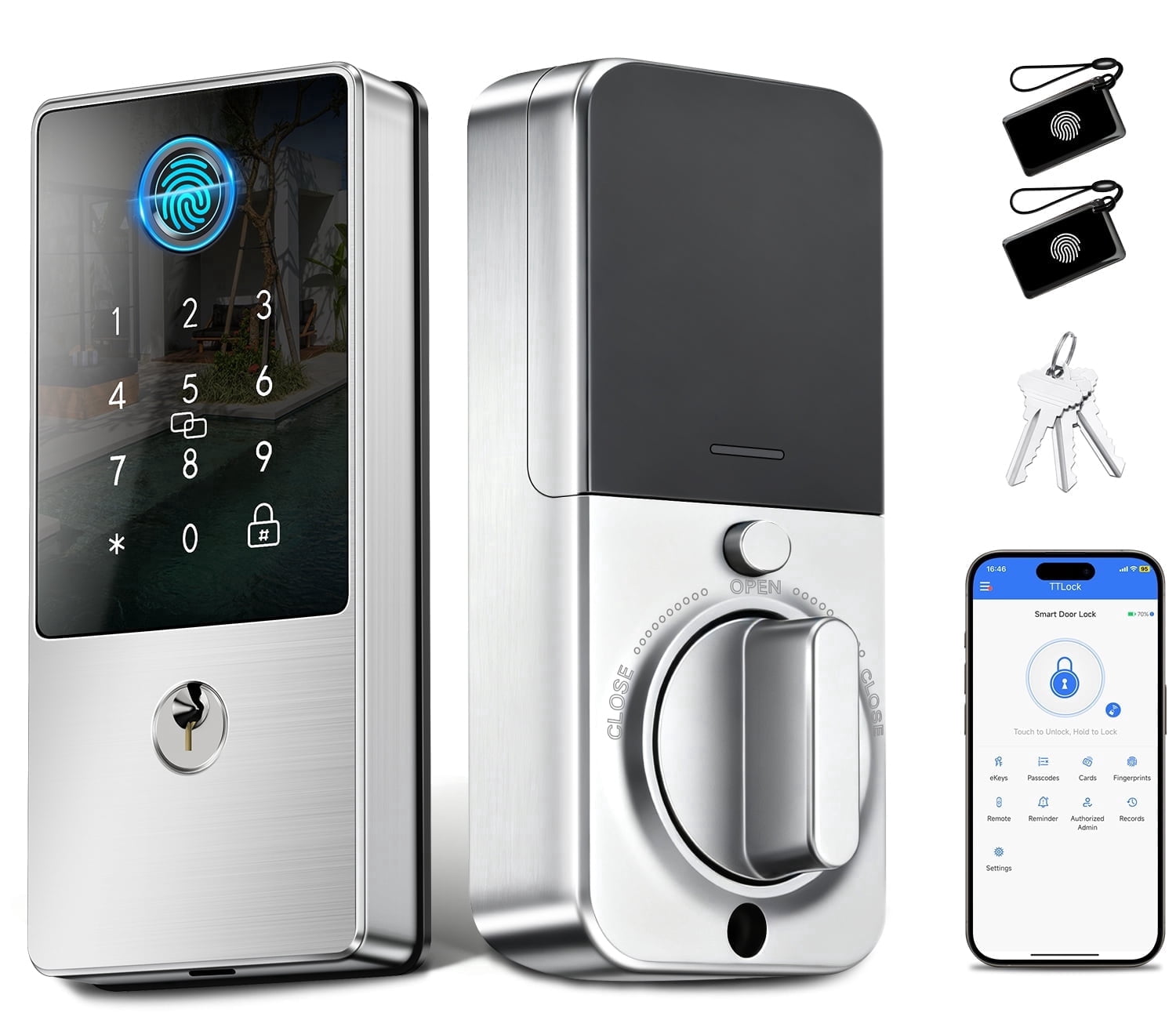 Smart Lock, 7-in-1 Keyless Entry Door Lock with Fingerprint, Remote ...
