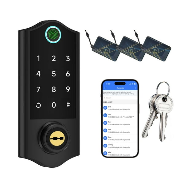 Smart Lock, Fingerprint Door Lock, 7-in-1 Keyless Entry Door Lock with ...