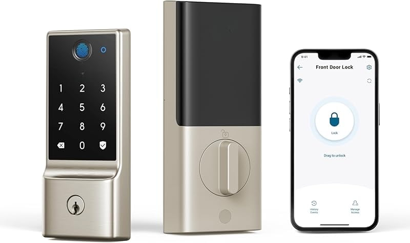 Smart Lock , Fingerprint Keyless Entry Door Lock, Built-in Wi-Fi, App ...