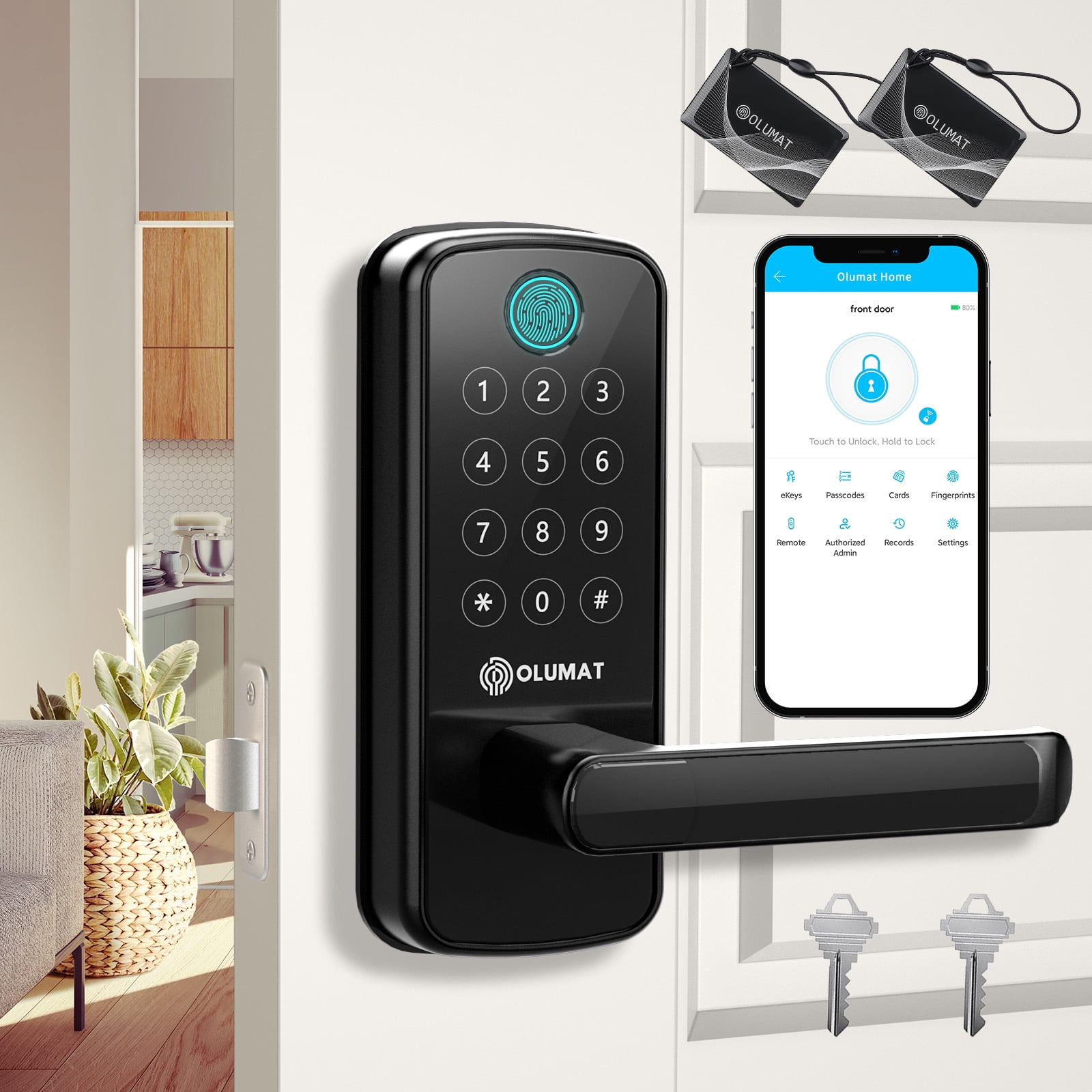 Smart Lock with Handle: Wi-Fi Keyless Entry Door Lock - Smart Locks for ...