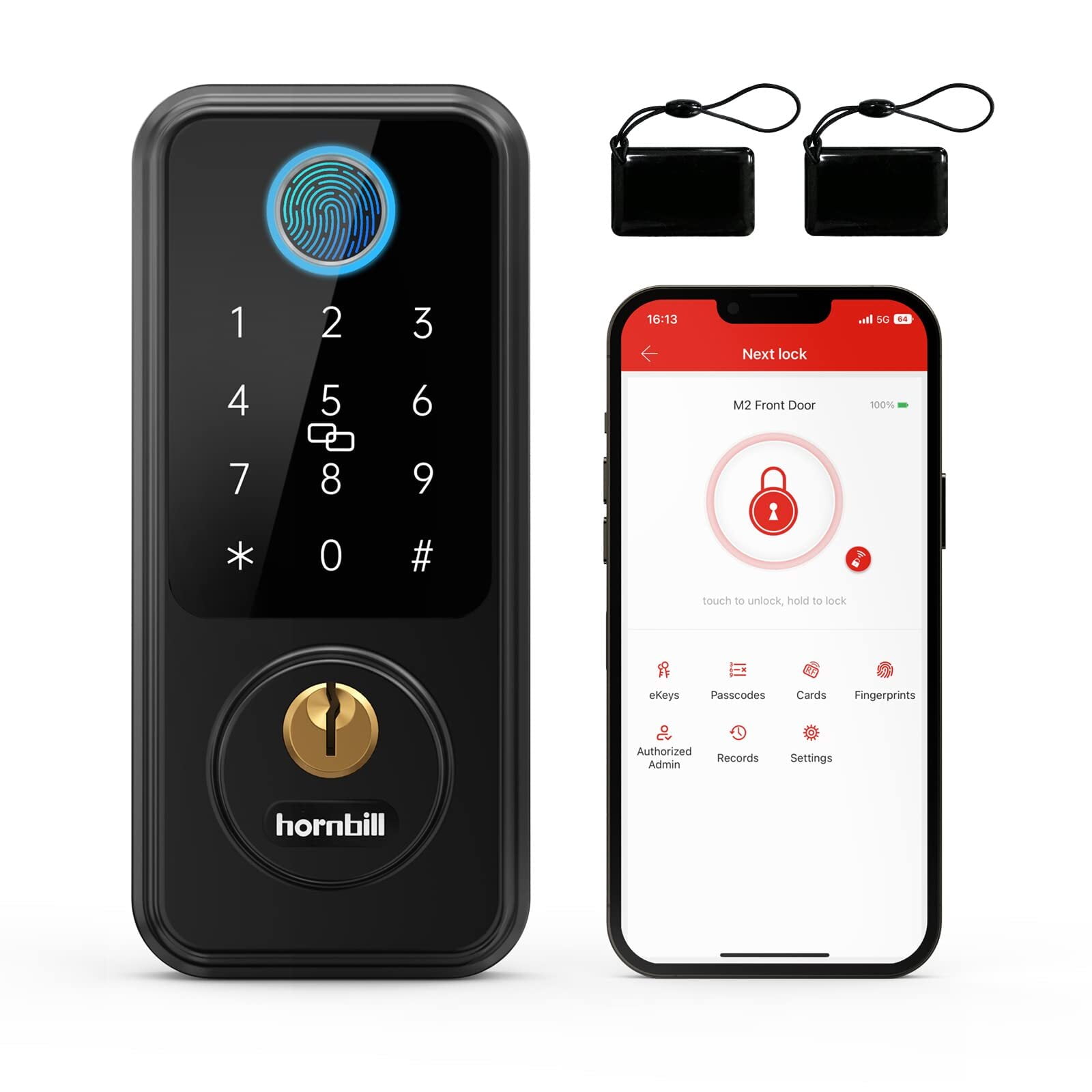 Hornbill Smart Lock: Keyless Entry Deadbolt, Fingerprint Biometric ...