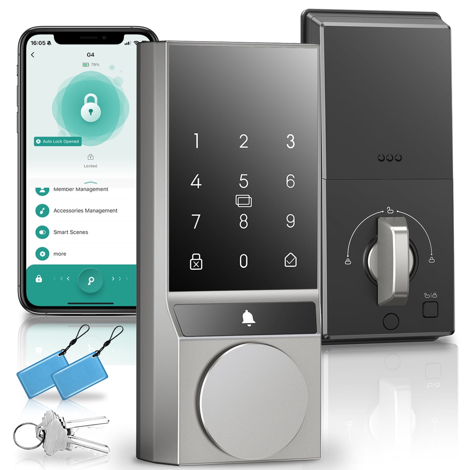 COBIZI Security Smart Lock, Keyless Entry Smart Door Locks, Bluetooth ...