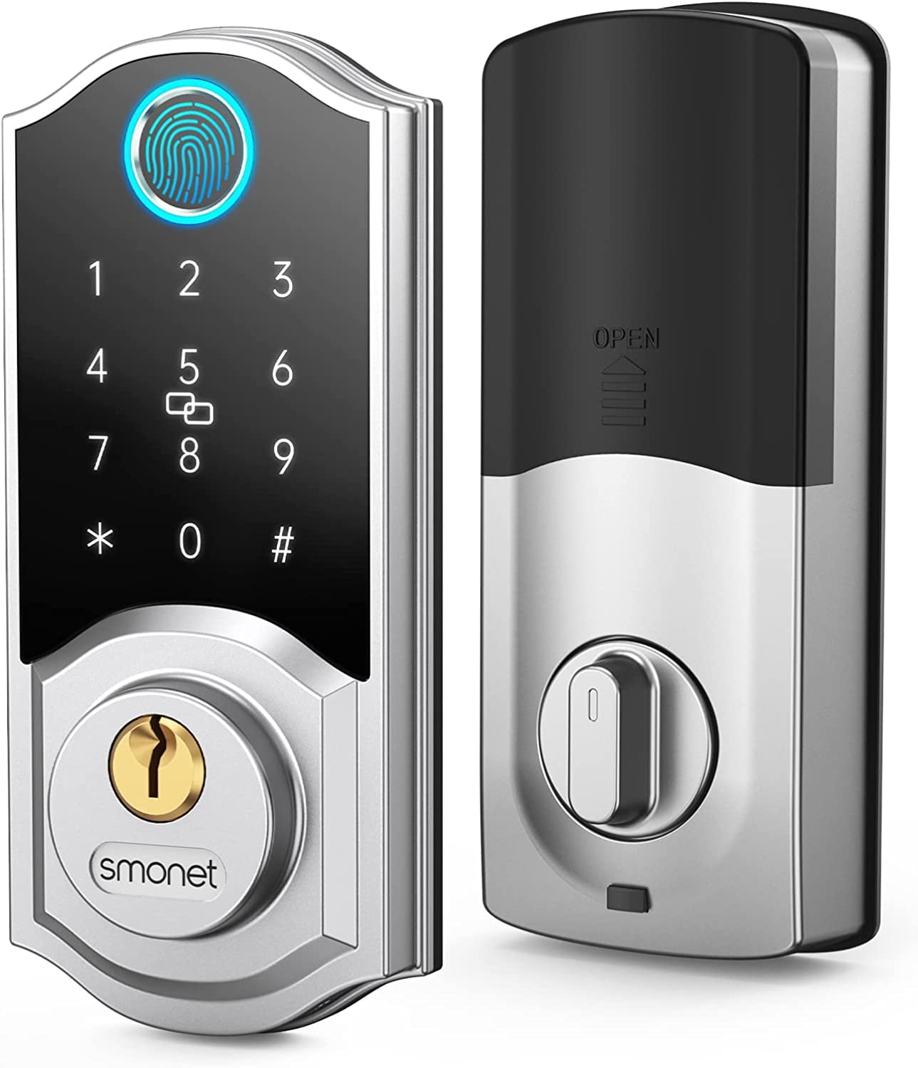 Smart Lock, SMONET Keyless Entry Door Lock, Fingerprint Door Lock ...