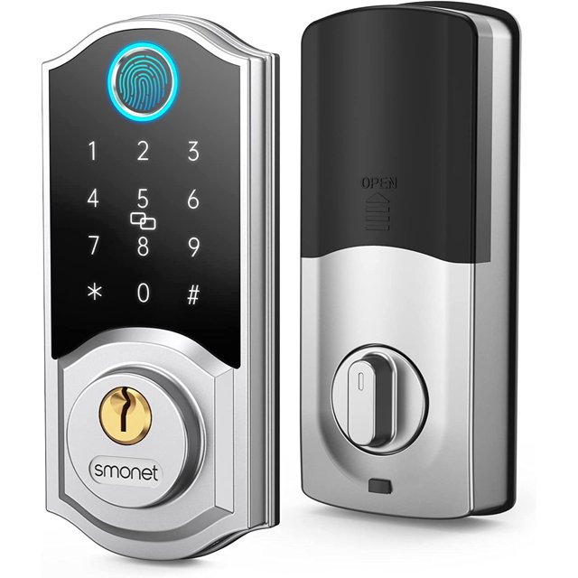 Smart Lock, SMONET Keyless Entry Door Lock, Fingerprint Door Lock ...