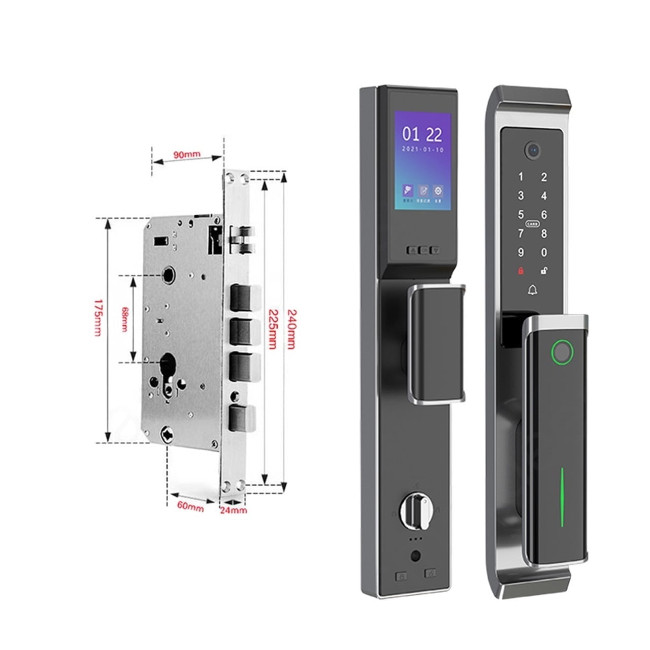 Tuya Electronic Smart Door Lock with Biometric Fingerprint Password APP ...