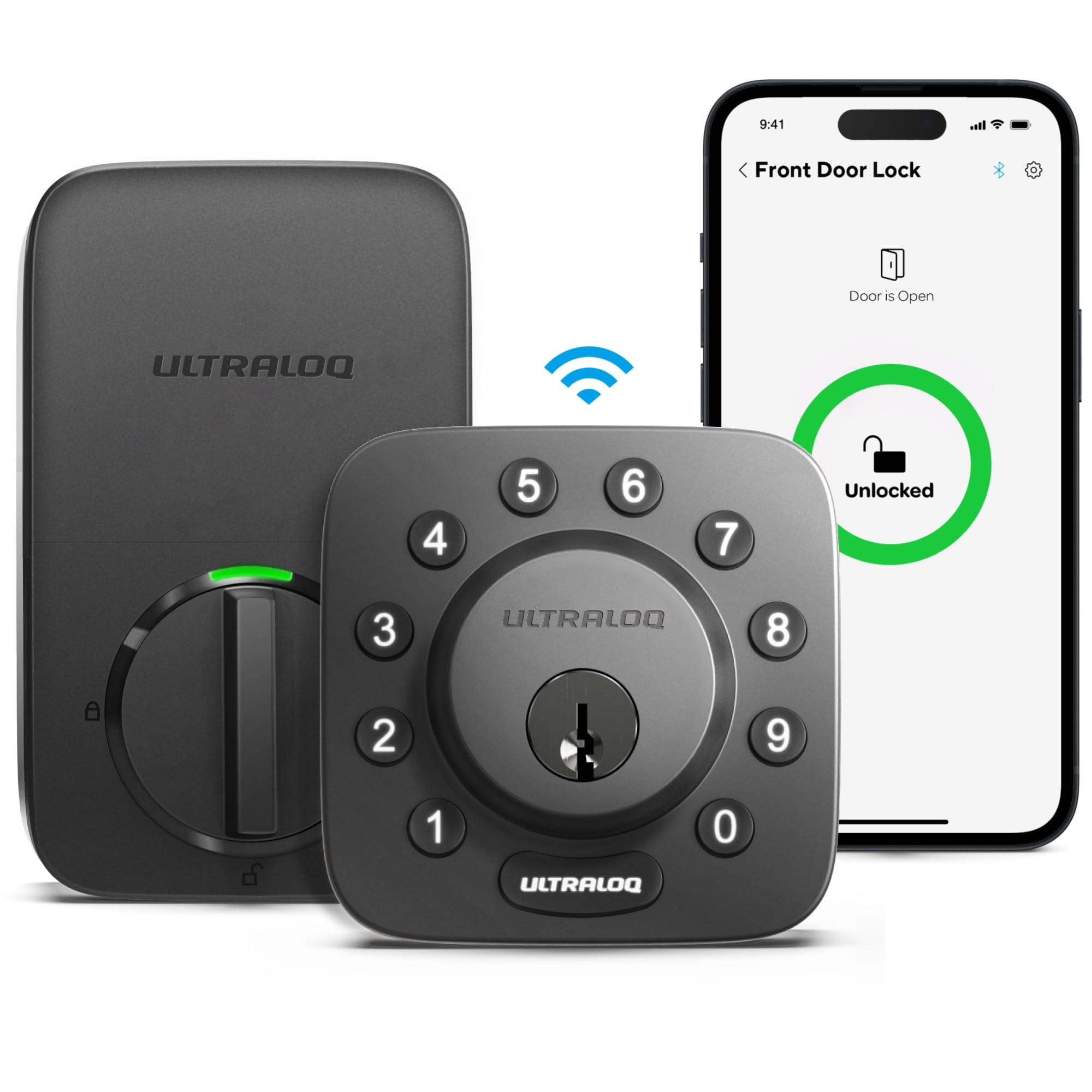 Smart Lock, ULTRALOQ U-Bolt + Bridge WiFi Adaptor, 5-in-1 Keyless Entry ...