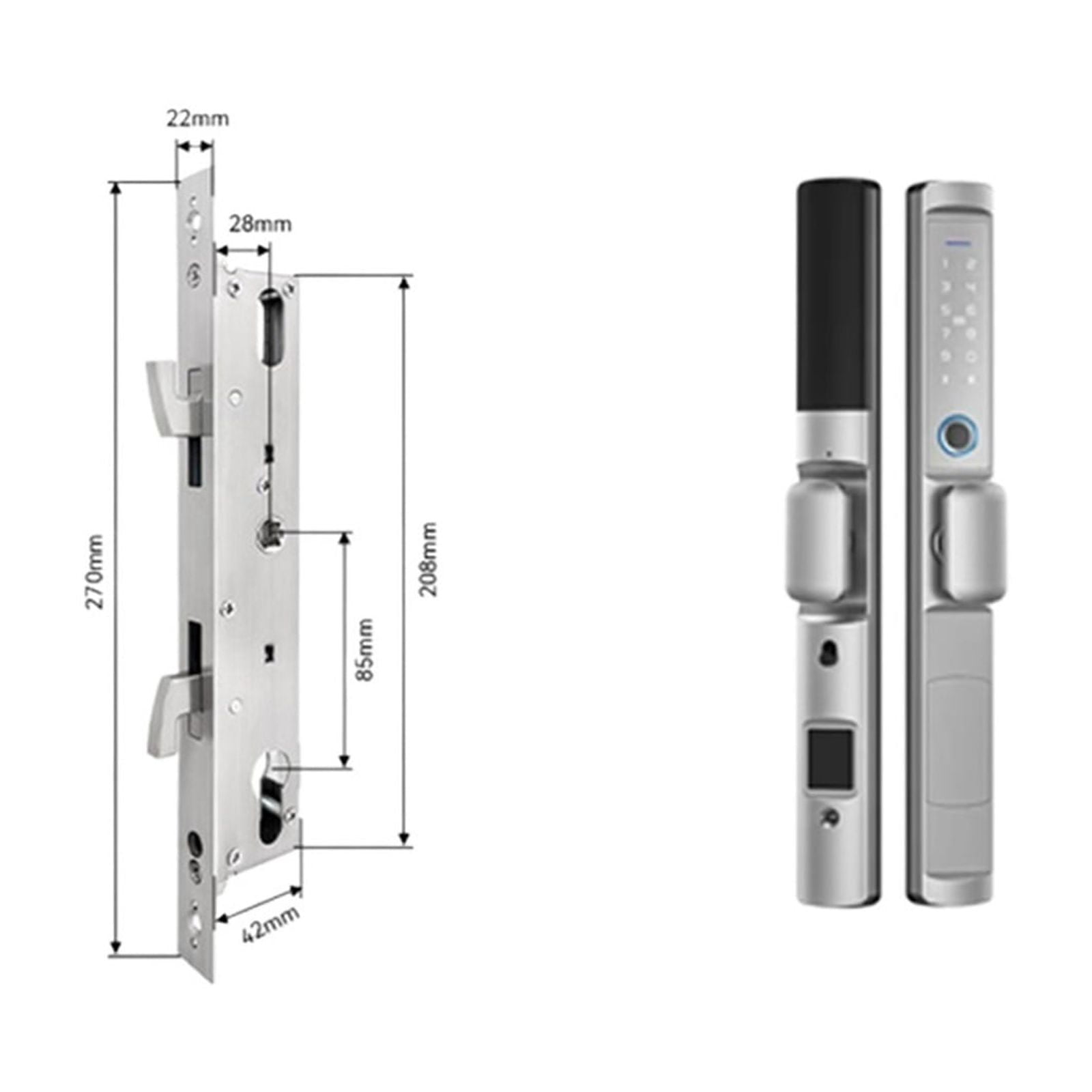 Waterproof Tuya Fingerprint Locks Round Handle Electronic Smart Sliding ...