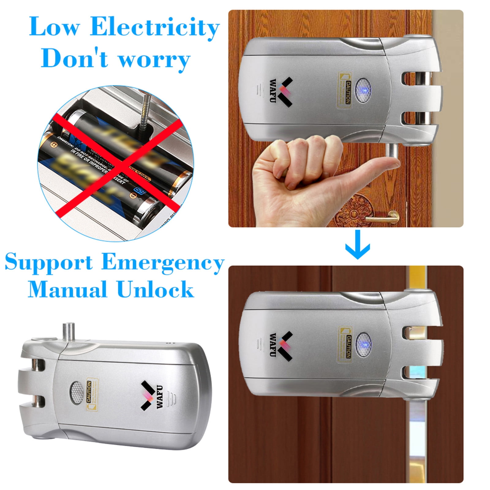 Smart Lock,Wf-018 Remote Invisible Zinc Alloy Metal Keyless Door With 4 ...