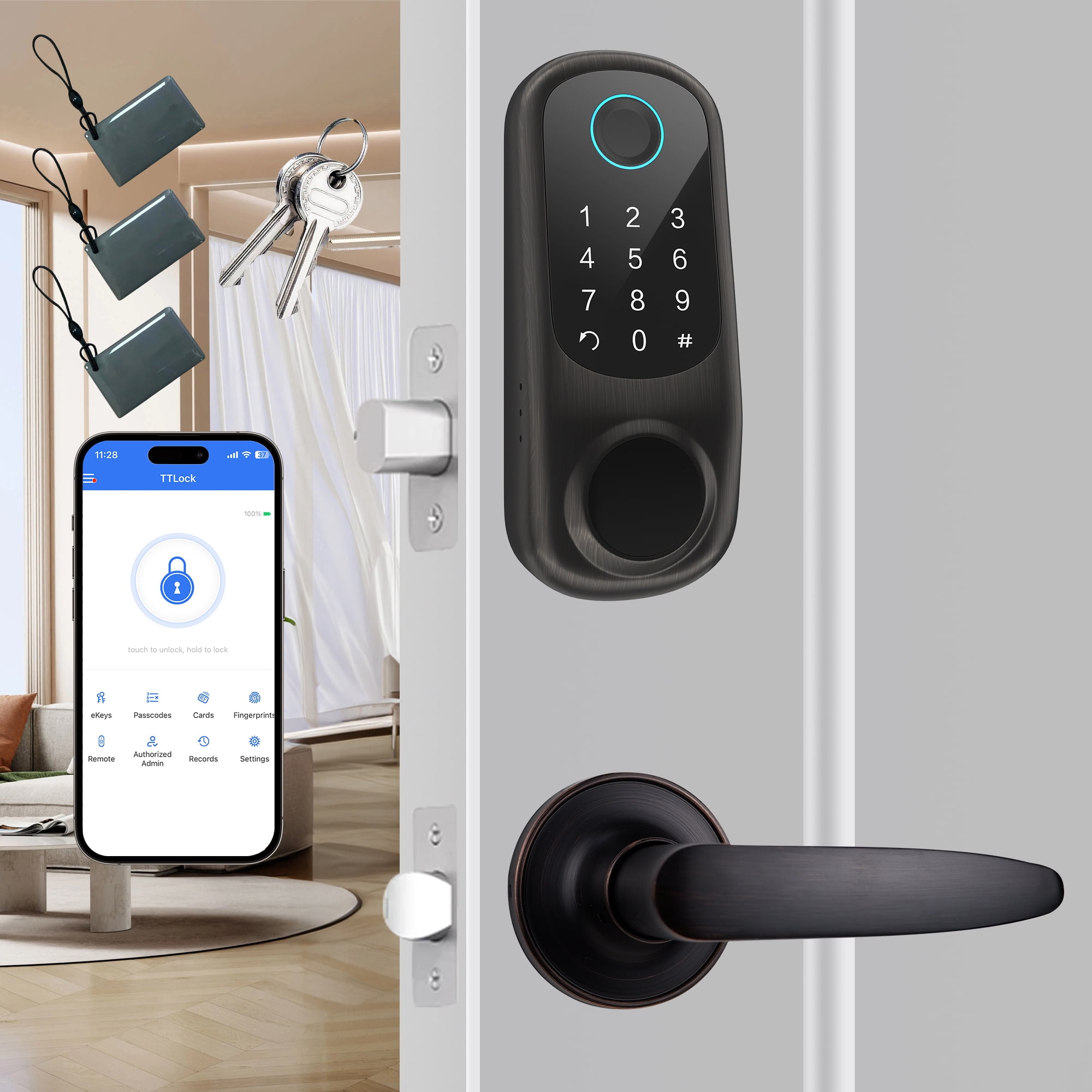 Smart Locks for Front Door, Fingerprint Keyless Entry, App Control ...