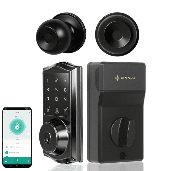 XIANJU Keypad Deadbolt and Door Knob Set, Keyless Entry, App Control ...