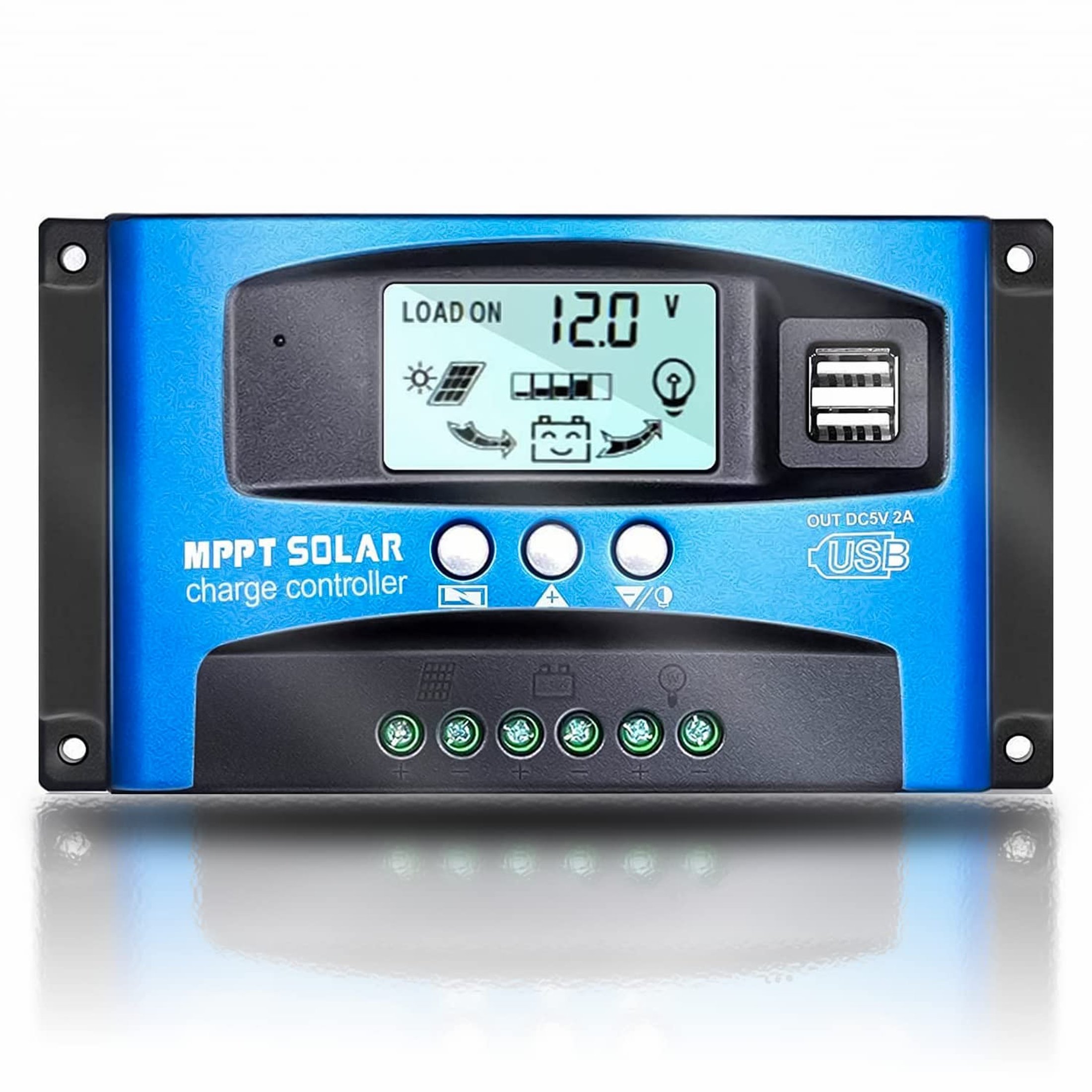 Smart MPPT 100A Solar Charge Controller with Dual USB and LCD Display ...