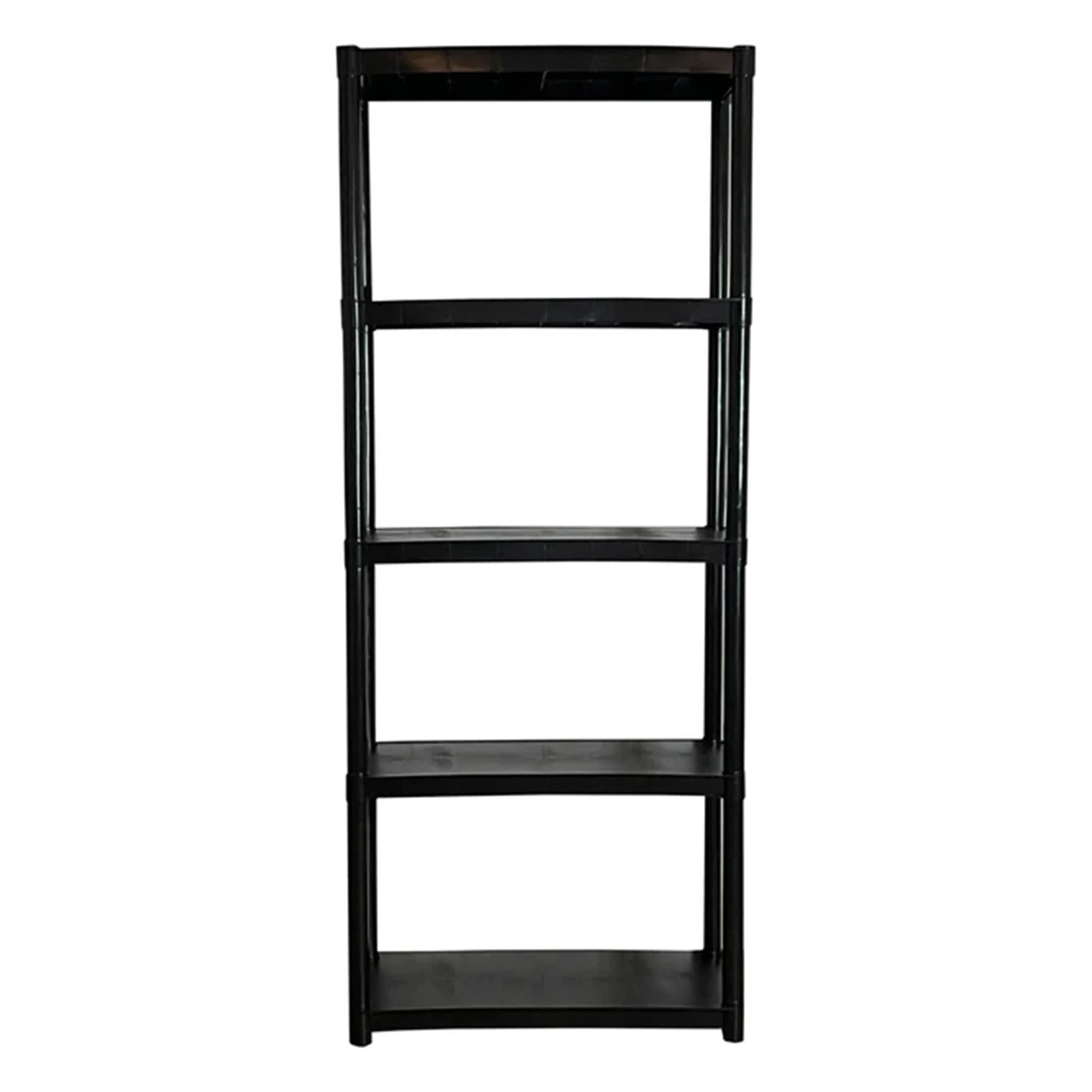 SmartMade 5-Tier Plastic Storage Shelves, Black, Heavy Duty, Easy ...