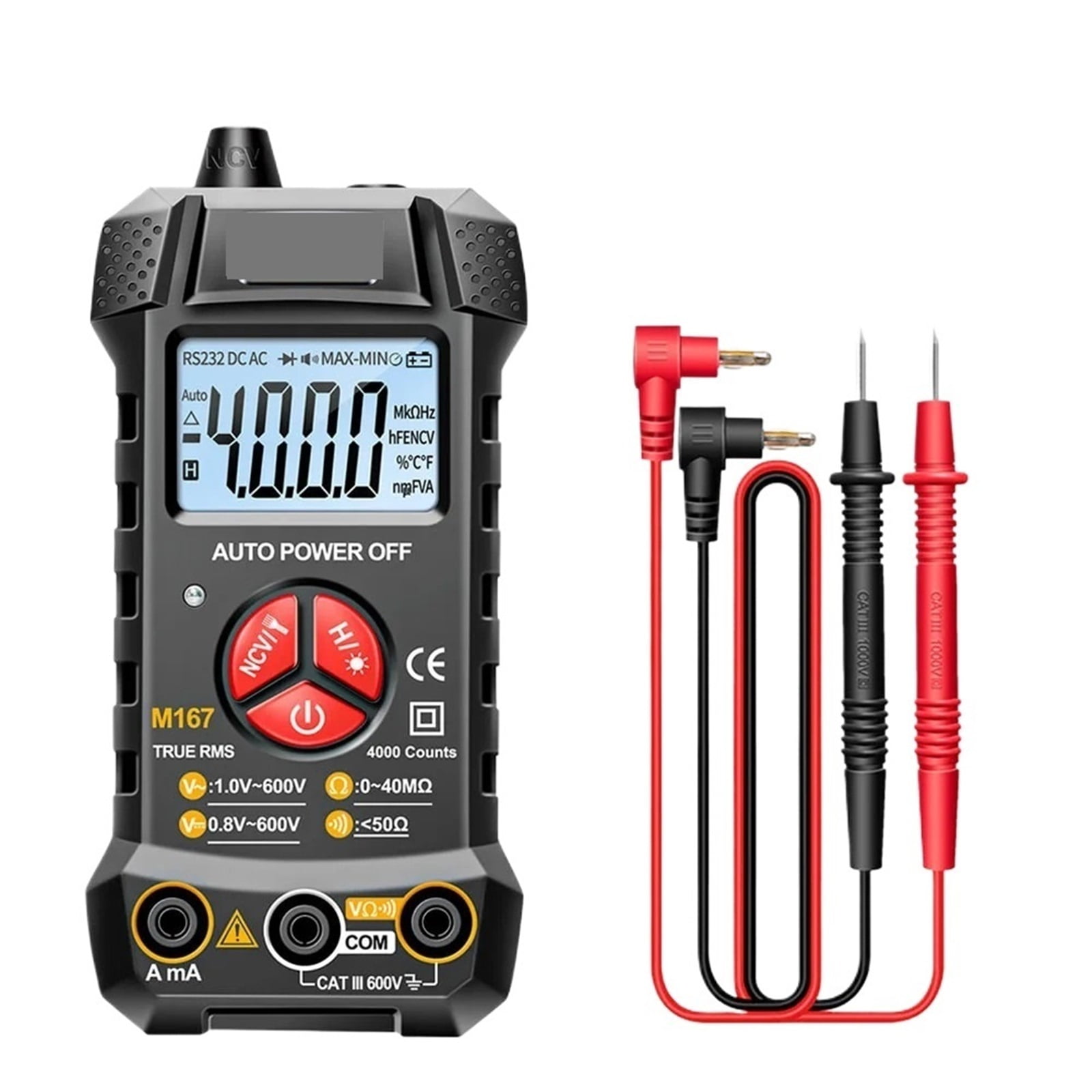 Smart Mini Multimeter 4000 Counts Digital Auto Recognition Professional ...