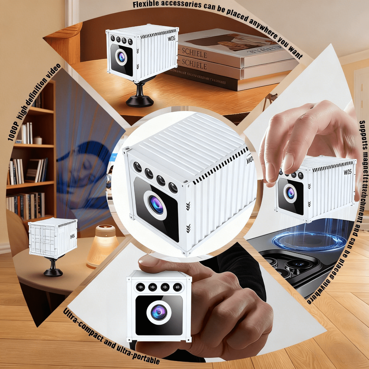 Smart Mini Wireless Security Camera, 1080P HD WiFi Monitor with AI ...