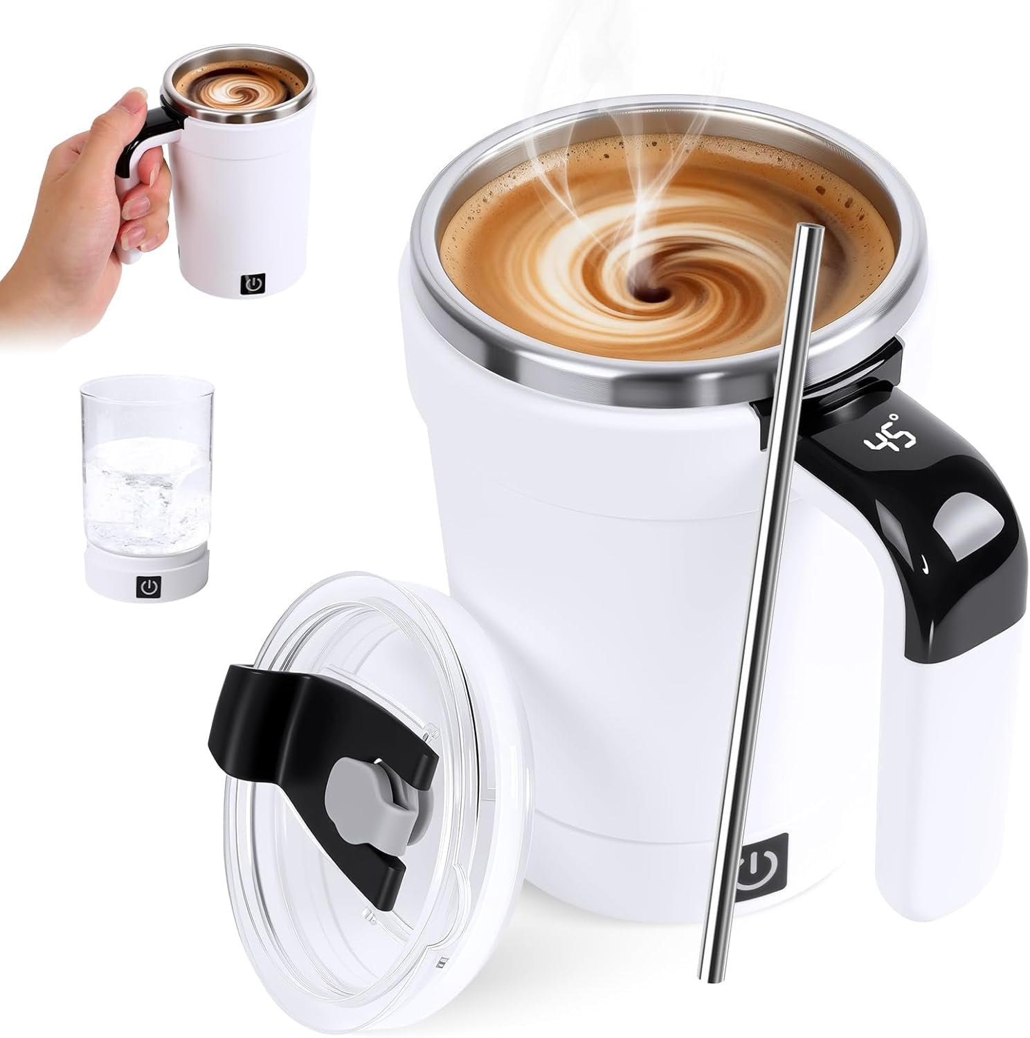 Smart Mixing Coffee Cup with Temperature Display, Automatic Stirring ...