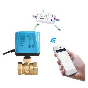 YoLink Smart Valve Controller X3 version with Stainless Steel Motorized Ball Valve, 1/4 Mile ...