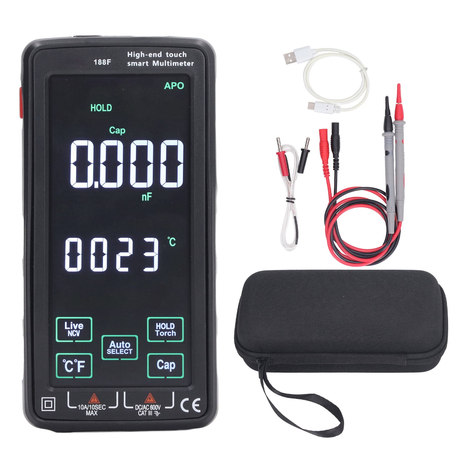 Smart Multimeter LCD Color Screen High Accuracy Digital Electrical ...