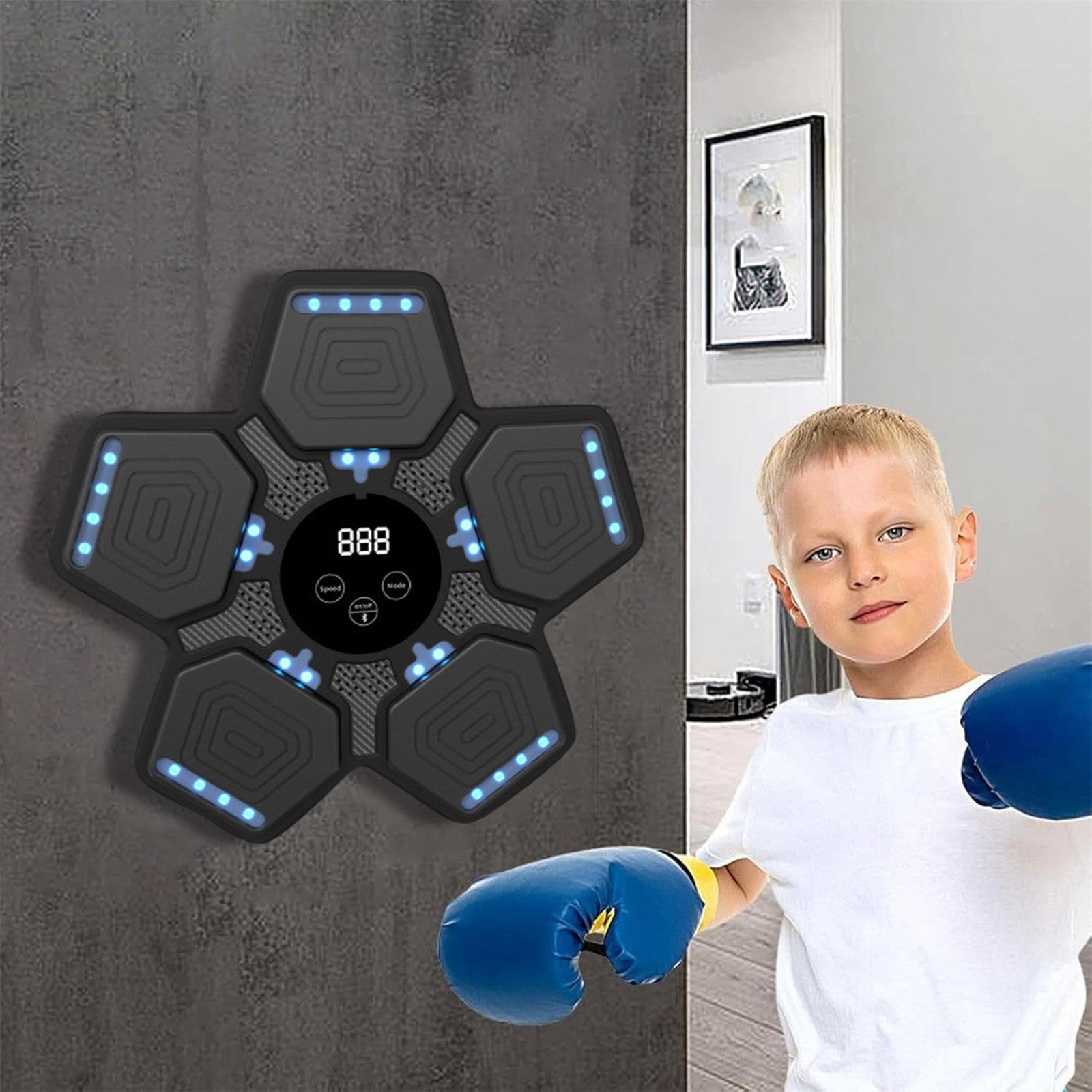 Smart Music Boxing Machine with LED Lights, Bluetooth, Wall-Mount ...