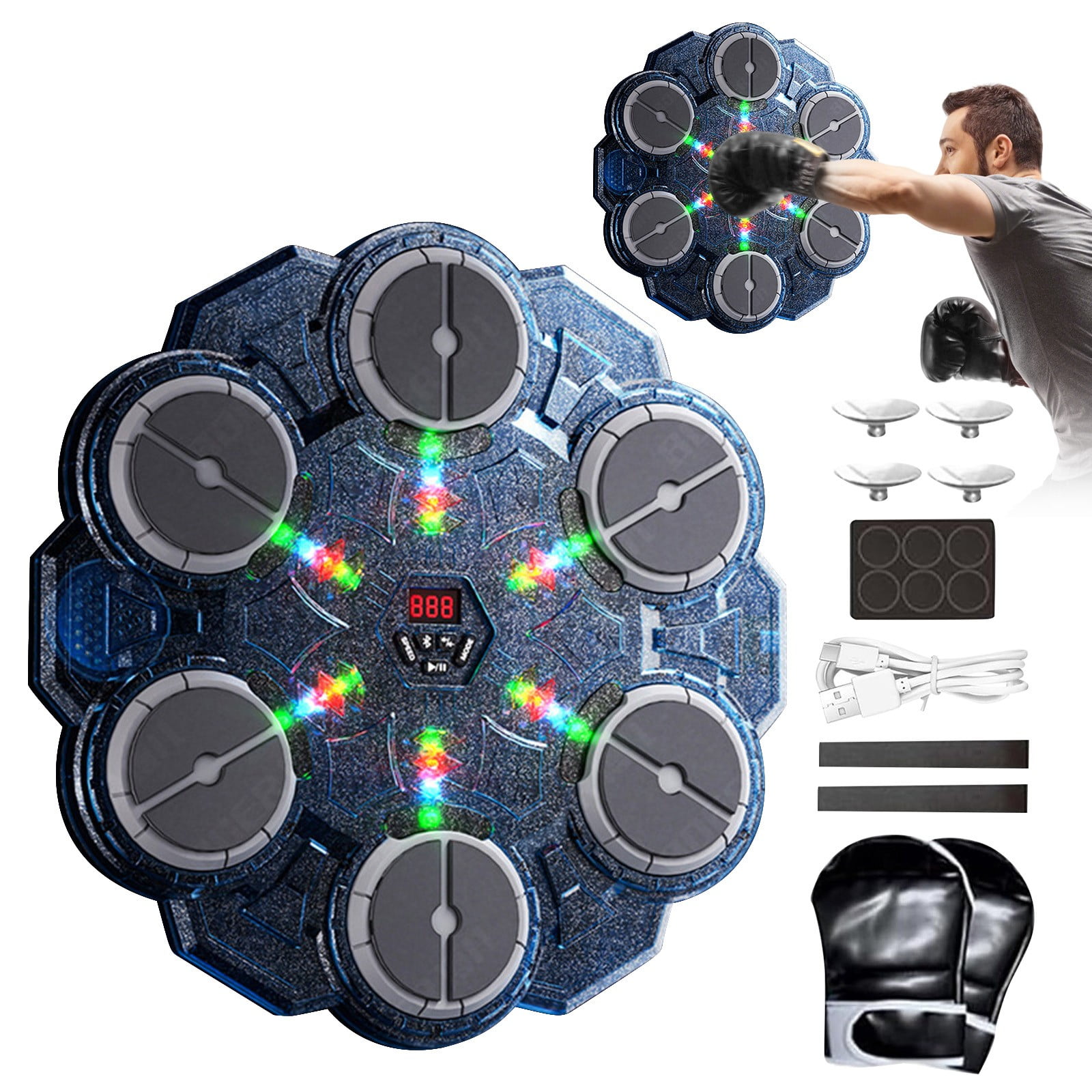 Smart Music Boxing Machine Wall-Mounted Punch Trainer with Bluetooth ...