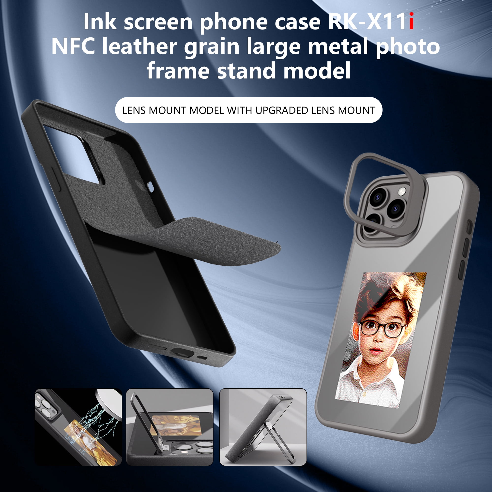 Smart NFC Ink Screen Phone Case for iPhone 13 14 15 Pro max Case, Lens ...