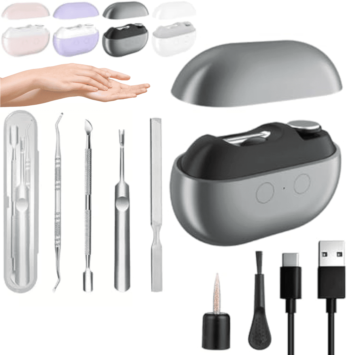Smart Nail Clipper - Integrated Shear/Grinding System, LED Safety ...