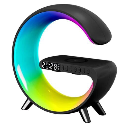 Smart Night Light Bluetooth Speaker Wireless Charger RGB Alarm Clock ...