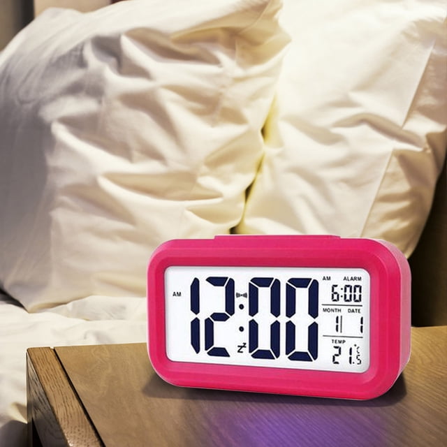 Smart Nightlight Digital Alarm Clock With Indoor Temperature Battery ...