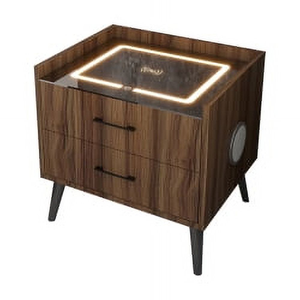 Smart Nightstand, End Table with Charging Station Wireless and LED ...