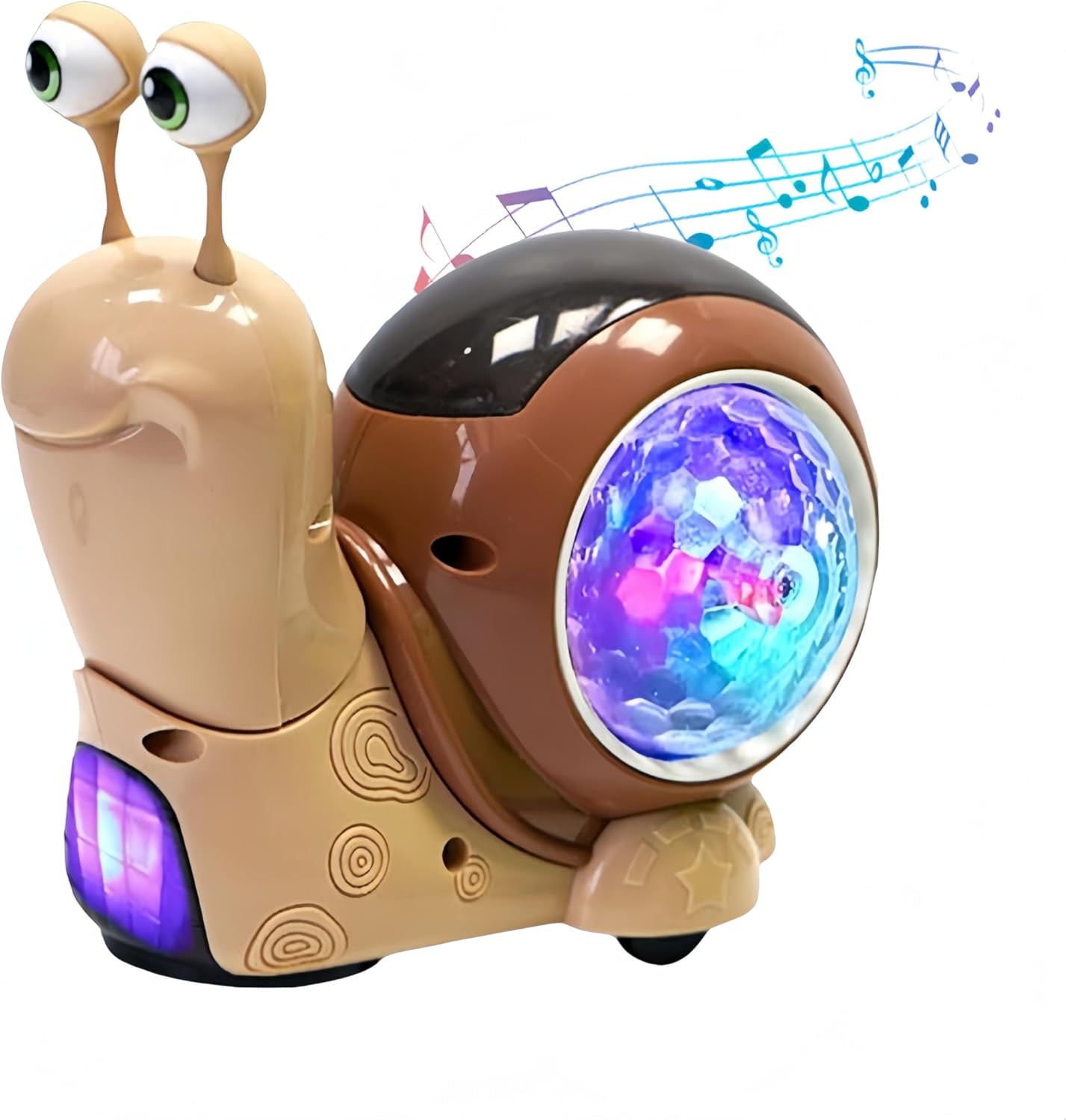 Smart Obstacle Avoidance Crawling Snail, Interactive Light-Up Tummy ...